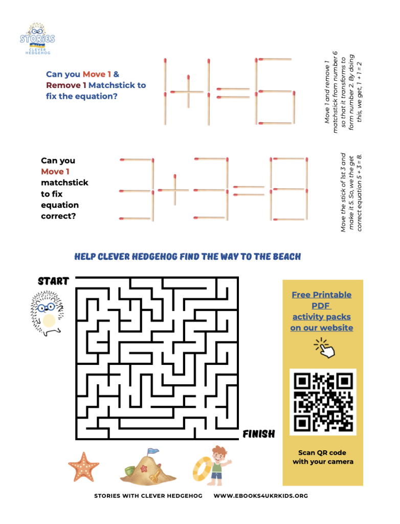 Free Printables For Kids - Stories with Clever Hedgehog